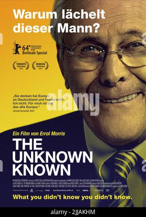 DONALD RUMSFELD POSTER, THE UNKNOWN KNOWN, 2013 Stock Photo - Alamy