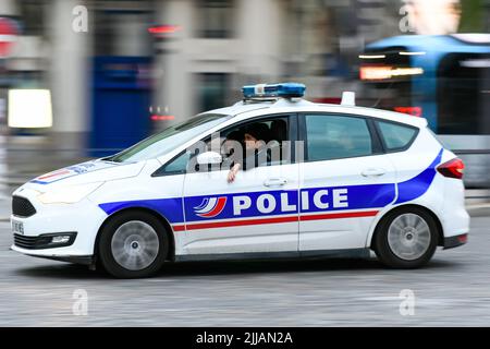 French National Police car in Paris, France Stock Photo - Alamy
