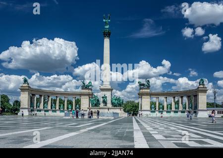 7 June 2022, Budapest, Hungary - Heroes' Square (Hősök tere) is one of ...