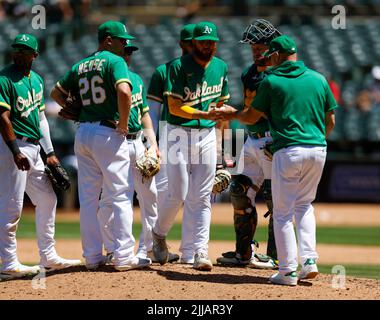 This is a 2022 photo of Paul Blackburn of the Oakland Athletics ...