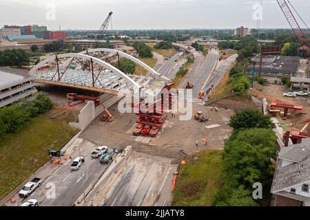 Detroit, Michigan - Interstate 94 in midtown Detroit, looking west ...