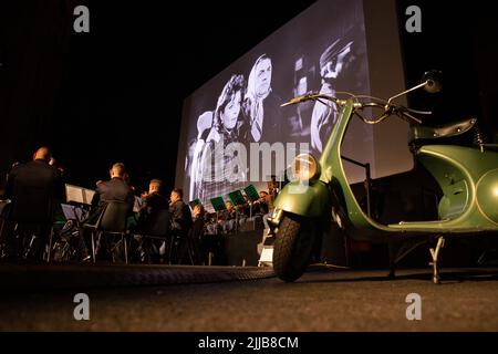 Screening of photos of the set of the film "La Dolce Vita" directed by ...