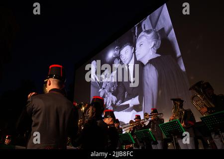 Screening of photos of the set of the film "La Dolce Vita" directed by ...