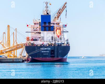 Bulk carrier ship loading gypsum at Port Thevenard Ceduna South ...