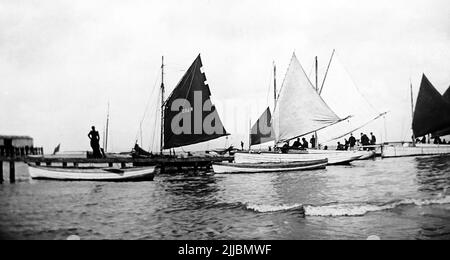 Sailings boats, Morecambe, early 1900s Stock Photo - Alamy