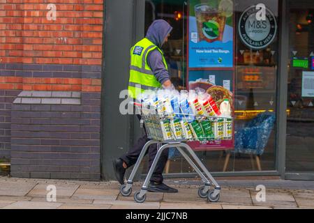 Costa Coffee red service delivery van; UK vehicular traffic, transport ...