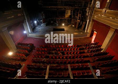 (220725) -- BEIRUT, July 25, 2022 (Xinhua) -- Photo taken on July 25, 2022 shows the exterior ...