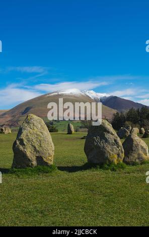 A snow capped Blencathra near Threlkeld in winter, Lake District ...