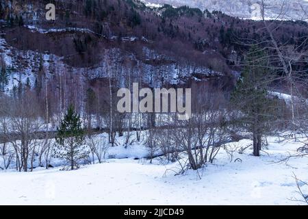 wild river in snowy ordesa national park in winter Stock Photo - Alamy