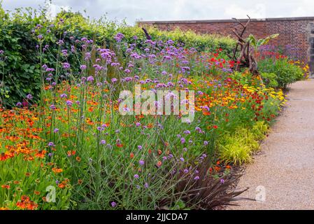 The hot borders at RHS Bridgewater near Worsley, Greater Manchester ...