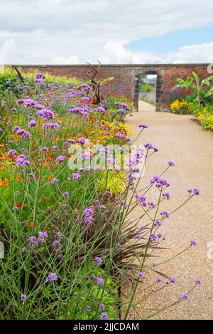 The hot borders at RHS Bridgewater near Worsley, Greater Manchester ...
