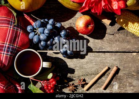autumn aesthetic still life with apples and glowing candle. apple tree ...