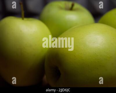 Green apples of the Reinette Simirenko variety, close-up Stock Photo ...