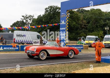 Cars on the track at CarFest Stock Photo - Alamy