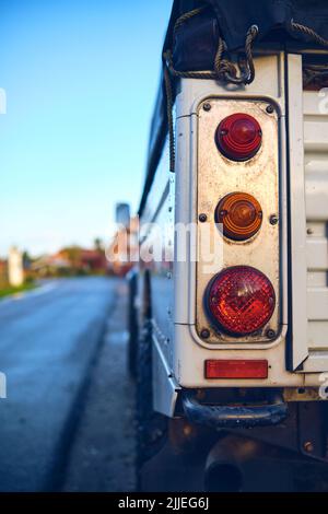 Defender rear lights Stock Photo - Alamy
