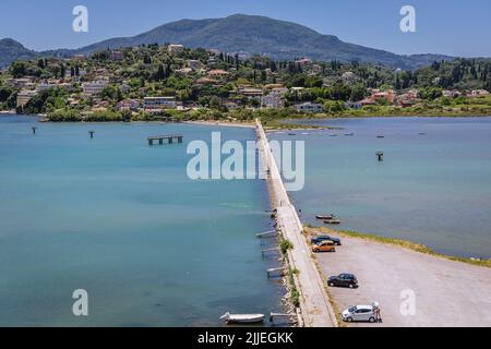 Kanoni Bridge in Kanoni area of Corfu city on the island of Corfu ...