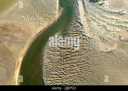 Het Zwin, silted-up old river mouth into the North Sea, aerial view ...