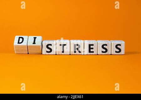 Eustress or distress symbol. Turned wooden cubes and changed the ...