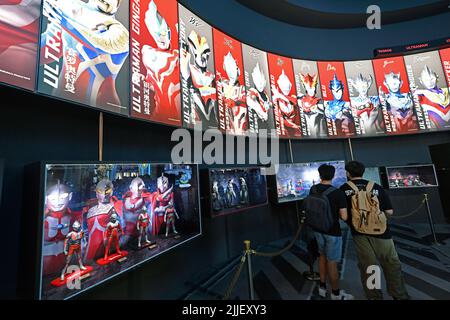 SHANGHAI, CHINA - JULY 24, 2022 - Ultraman and monster models are on ...