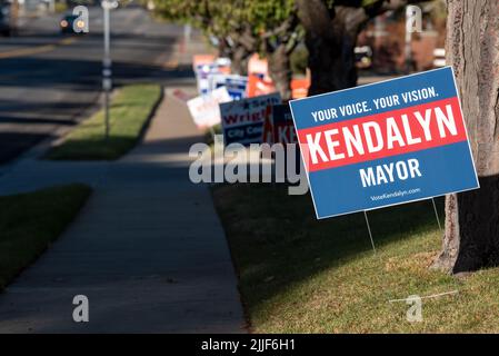 Election signs in Bountiful, Utah Stock Photo - Alamy