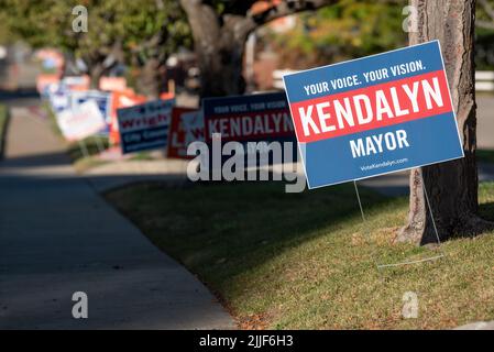 Election signs in Bountiful, Utah Stock Photo - Alamy