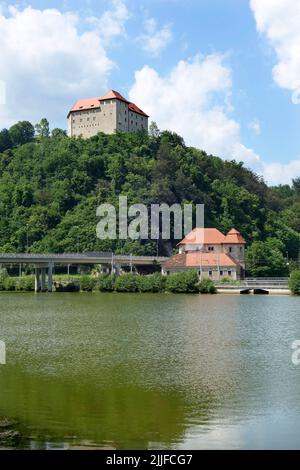 Slovenija, Krško Municipality, Medieval Rajhenburg Castle Stock Photo ...