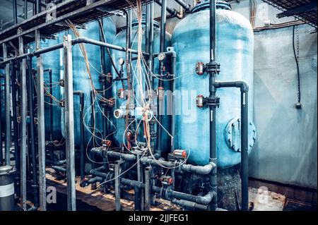 Water clarification system or purifying filter equipment in steel ...