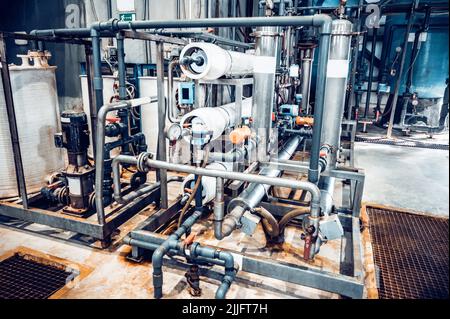 Water clarification system or purifying filter equipment in steel ...