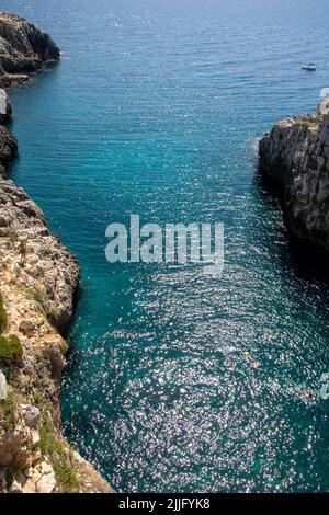 Landscape of Ponte Ciolo from its bridge,, a narrow coastal inlet ...
