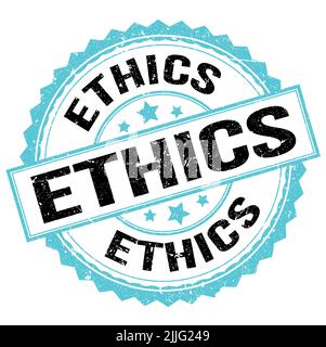 ETHICS text written on blue-black round grungy stamp sign Stock Photo ...