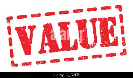 VALUE, text written on red rectangle stamp sign Stock Photo - Alamy
