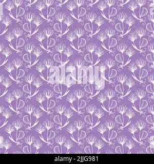 Gender neutral purple flower seamless raster background. Simple ...