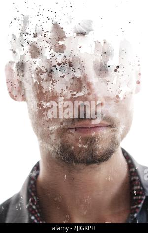 Expressive paintography portrait of a man Stock Photo - Alamy