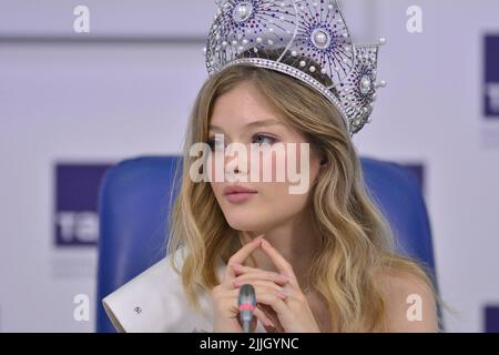 Press conference of the winner of the Miss Russia 2022 contest.TASS ...