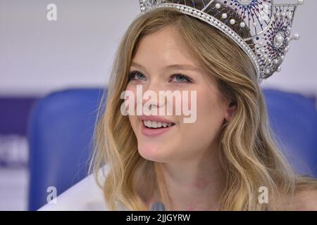 Press conference of the winner of the Miss Russia 2022 contest.TASS ...