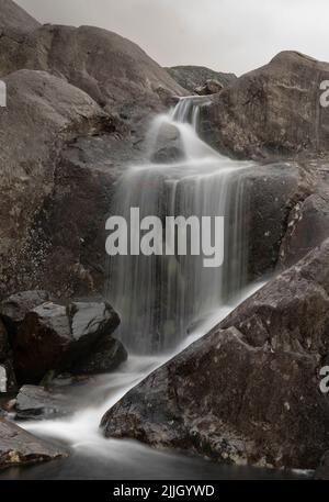 Small waterfall in the Snowdonia National Park, North Wales Stock Photo ...