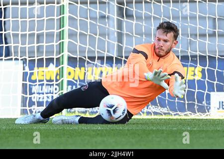 Chris Maxwell #1 of Blackpool during the pre-game warmup in , on 8/6 ...