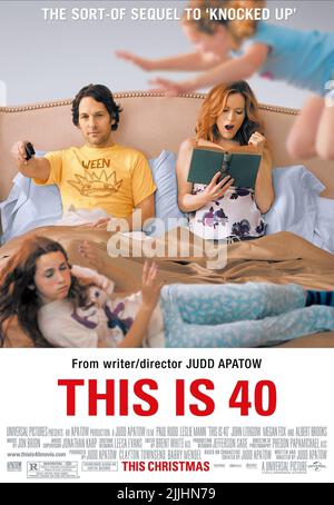 LESLIE MANN, PAUL RUDD POSTER, THIS IS 40, 2012 Stock Photo - Alamy