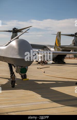 An MQ-9 Reaper assigned to the 163 Attack Wing, March Air Reserve Base ...