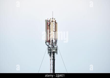 GPS antenna tower . Cellular tower equipped with GPS, 5G technologies ...