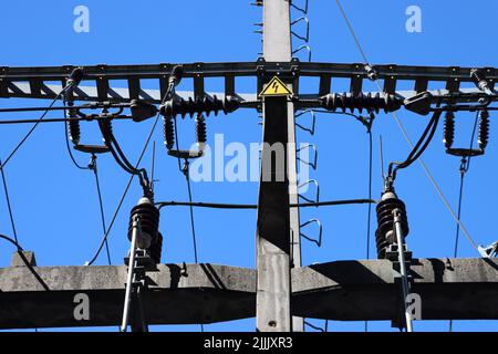 high voltage terminal. electric transfer station with high voltage ...