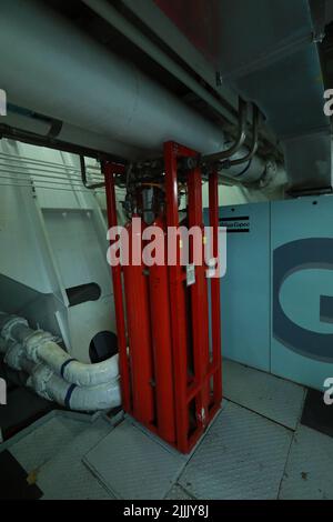 Pipework in ship's engine room Stock Photo - Alamy