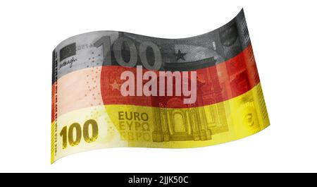 100 Euro note in black, red and gold (German flag Stock Photo - Alamy