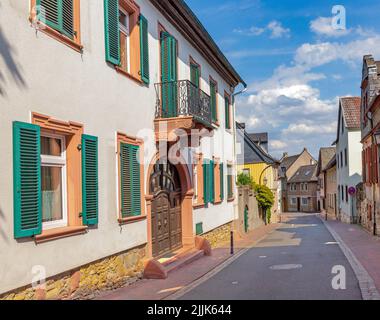 Half-timbered houses in Hattenheim in the Rheingau, Germany. (undated ...