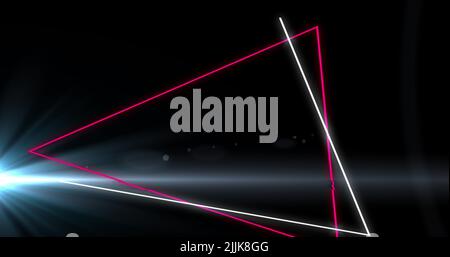 Image of triangles and lights on black background Stock Photo - Alamy