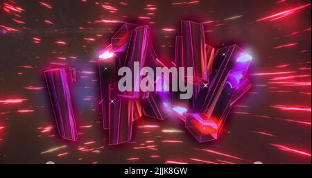 Image of pink diamonds over red lights moving fast Stock Photo - Alamy