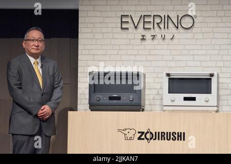 President of Zojirushi corporation, Norio Ichikawa poses for camera ...