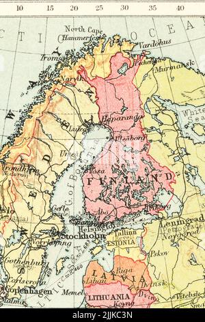 1930 atlas map of the Baltic states - Estonia, Latvia (Livonia ...