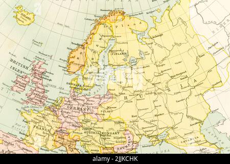 Soviet Russian map of Western Europe in 1924-1939 Stock Photo - Alamy