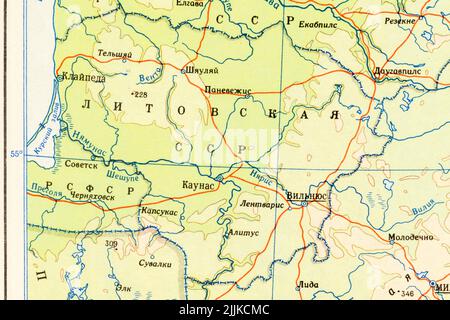 1968 Russian atlas map of Baltic capitals - Estonia (Tallin), Latvia ...